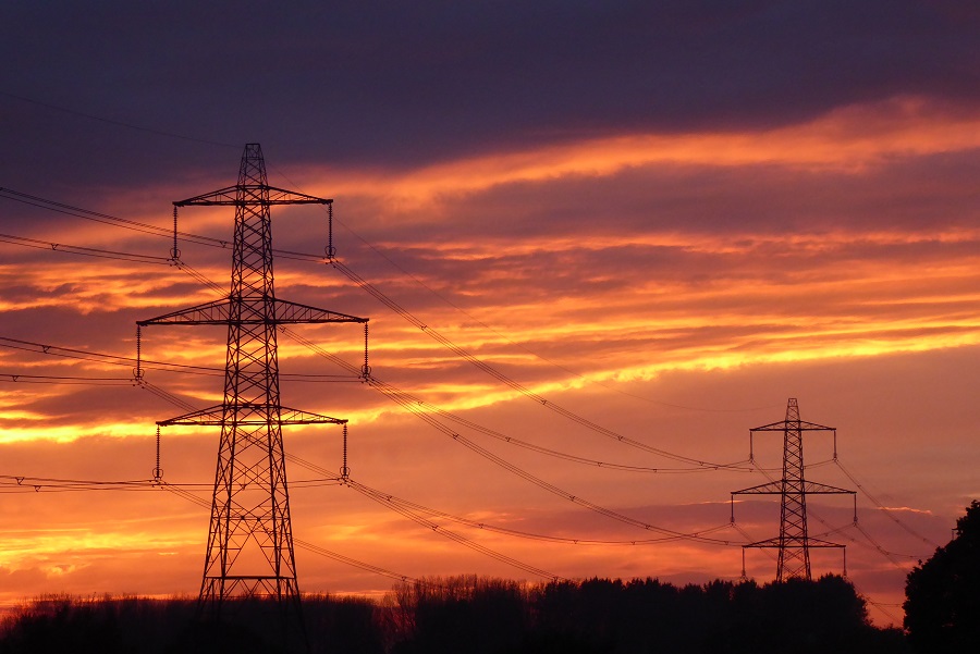 Halfie: Pylons and sunset