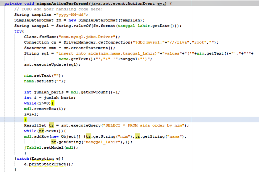 Tutorial Java: Data Tabel dalam DataBase