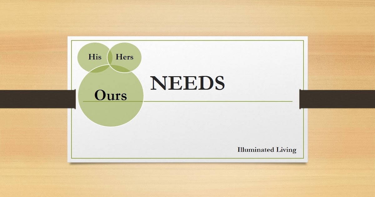 Illuminated Living: His Need, Her Needs, Our Needs