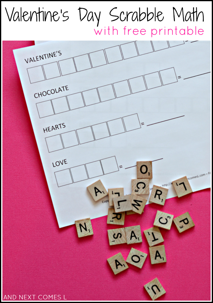 Valentine's Day Scrabble Math {Free Printable} | And Next Comes L