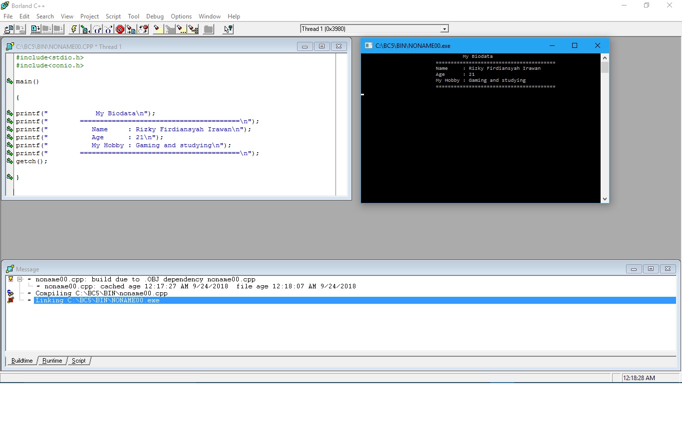 STUDY AND WORK: Bahasa C++ melalui aplikasi borland v5.02