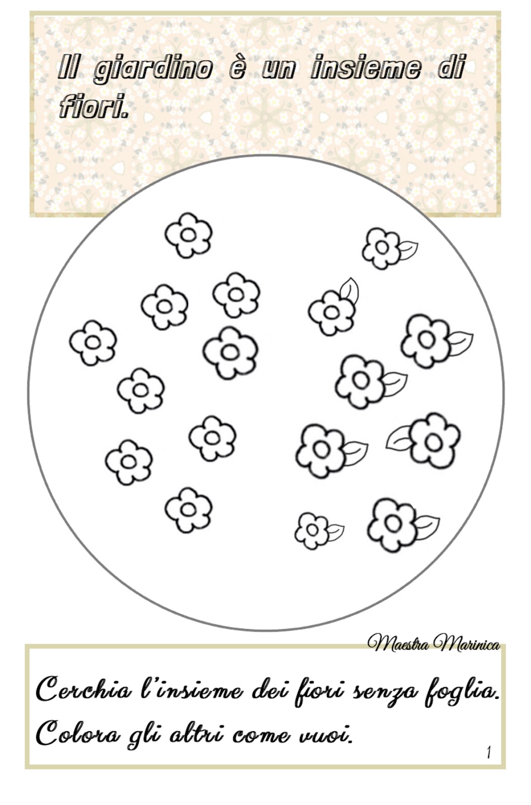 MAESTRA MARINICA: INSIEMI E SOTTOINSIEMI