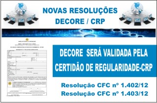 Altemir Serviços Contábeis: NOVAS RESOLUÇÕES - DECORE/CRP