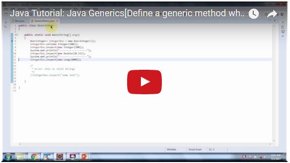 Java Ee Java Tutorial Java Generics Define A Generic Method Which Accepts Type Parameter With