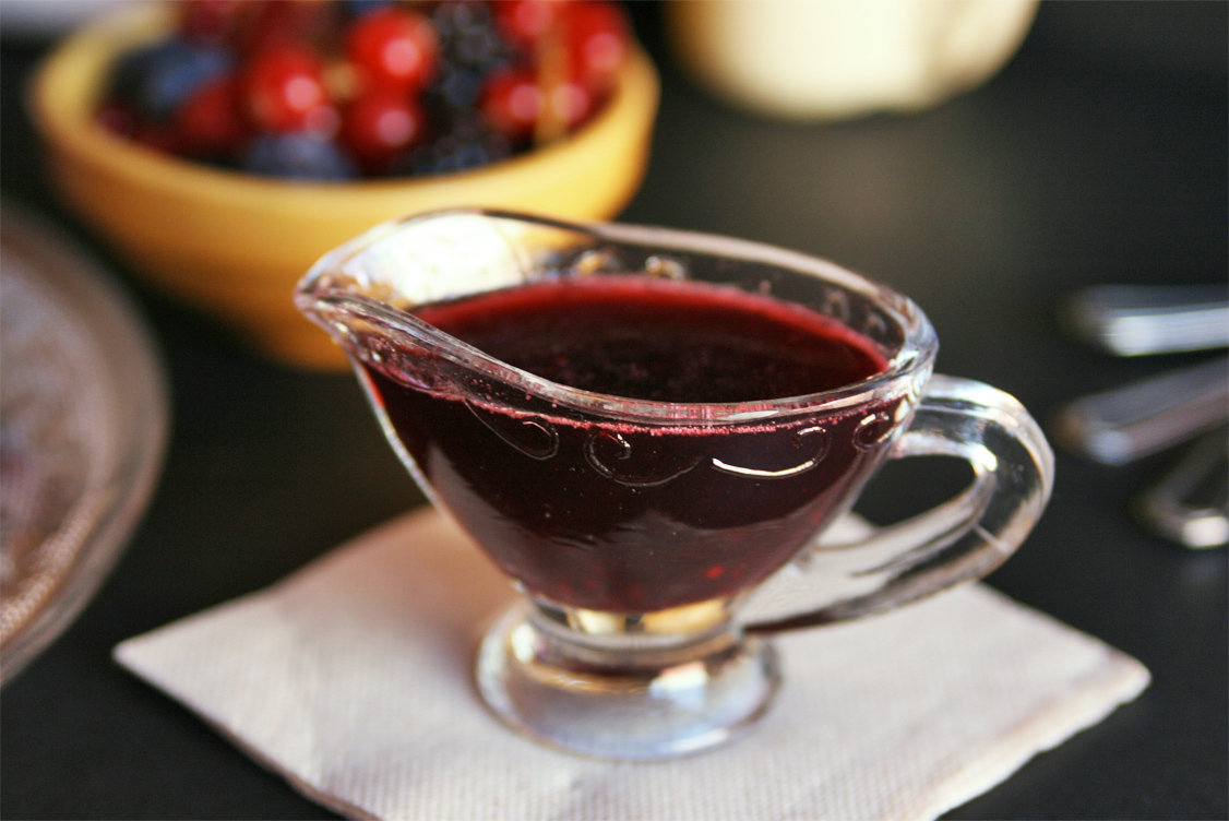 Lemon Cake with Fresh Berry Syrup