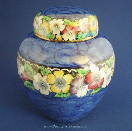 Premier Antiques: Maling Lustre - Blue Garland Ginger Jar