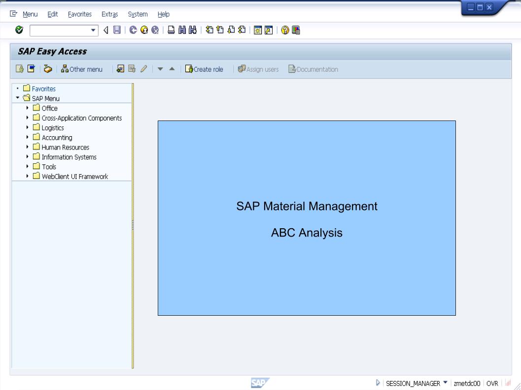 SAP Froggy s SAP Sharing Material Management ABC Analysis sap-froggy-s-sap-sharing-material-management-abc-analysis