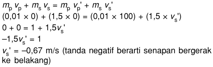 Sebuah peluru mempunyai massa 10 gram kemudian ditembakkan ke titik ...