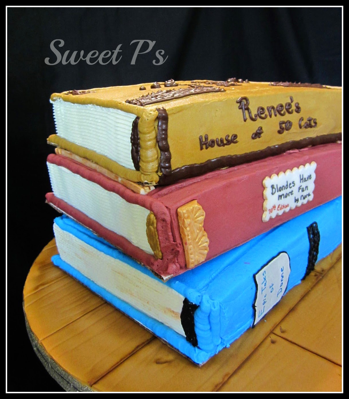 Stack of Books Cake | Sweet P's Cake Decorating & Baking Blog
