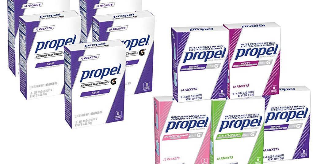 5 Boxes of 10ct Propel Powder Drink Packets With Electrolytes, Vitamins ...