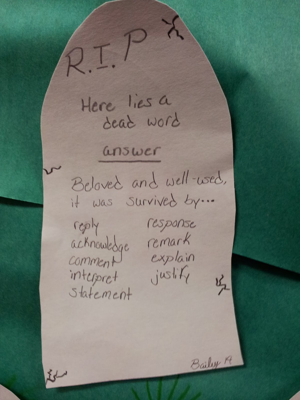 Room 121: Our Dead Word Cemetery