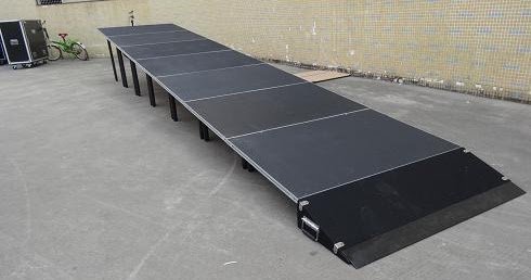 portable stage design: RK provides stage ramp and guard rail to help you