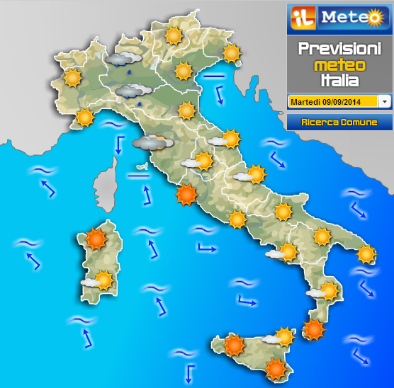 Widget previsioni del meteo per blog • Scuolissima.com