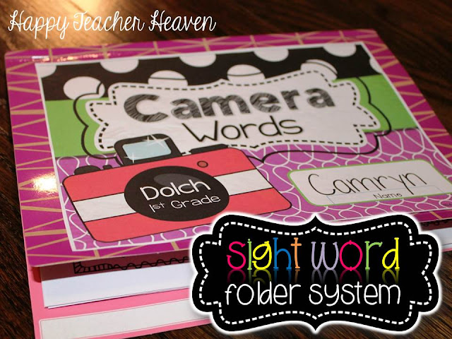 Happy Teacher Heaven: Camera Words Sight Word Folder System