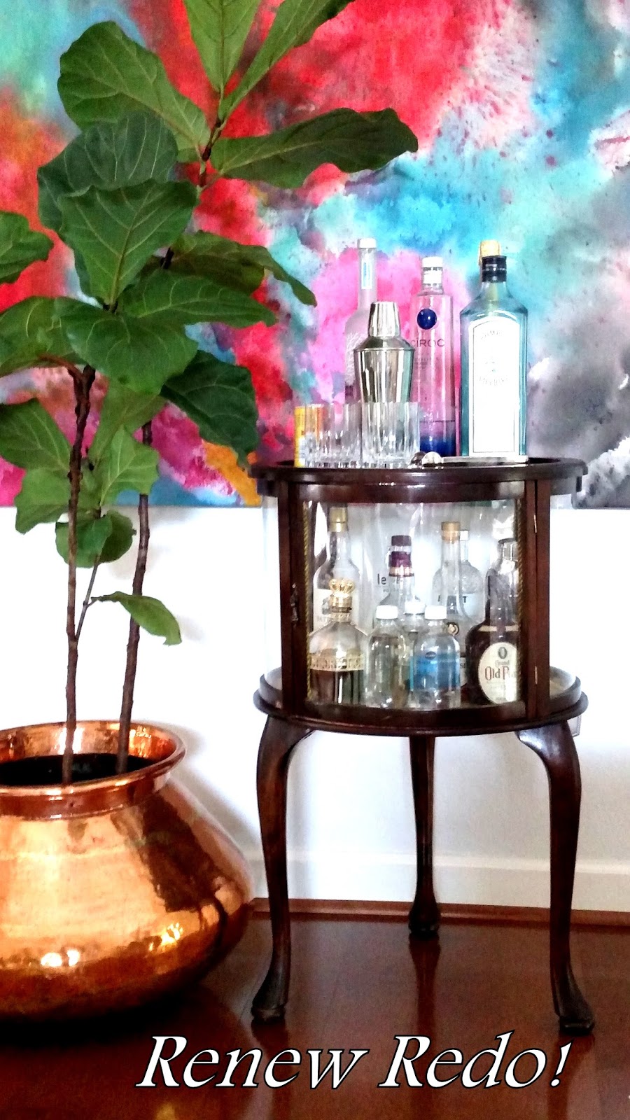 ReNew ReDo!: Repurposed Curio Table Turned Bar!