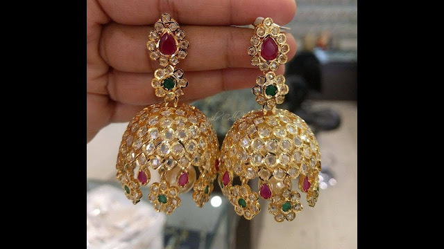 Gold Butta Earrings Designs - Indian Jewelry Designs