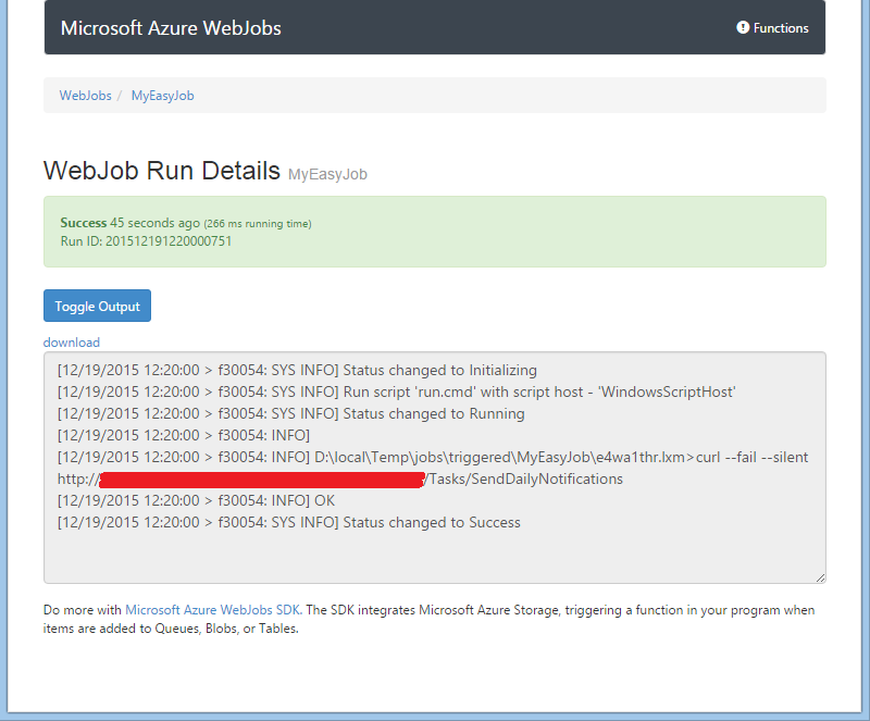 Azure Web Jobs In Source Code