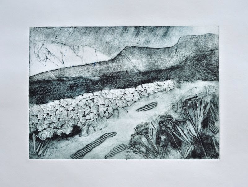 Sharon's Pics: Yorkshire dales collagraph prints