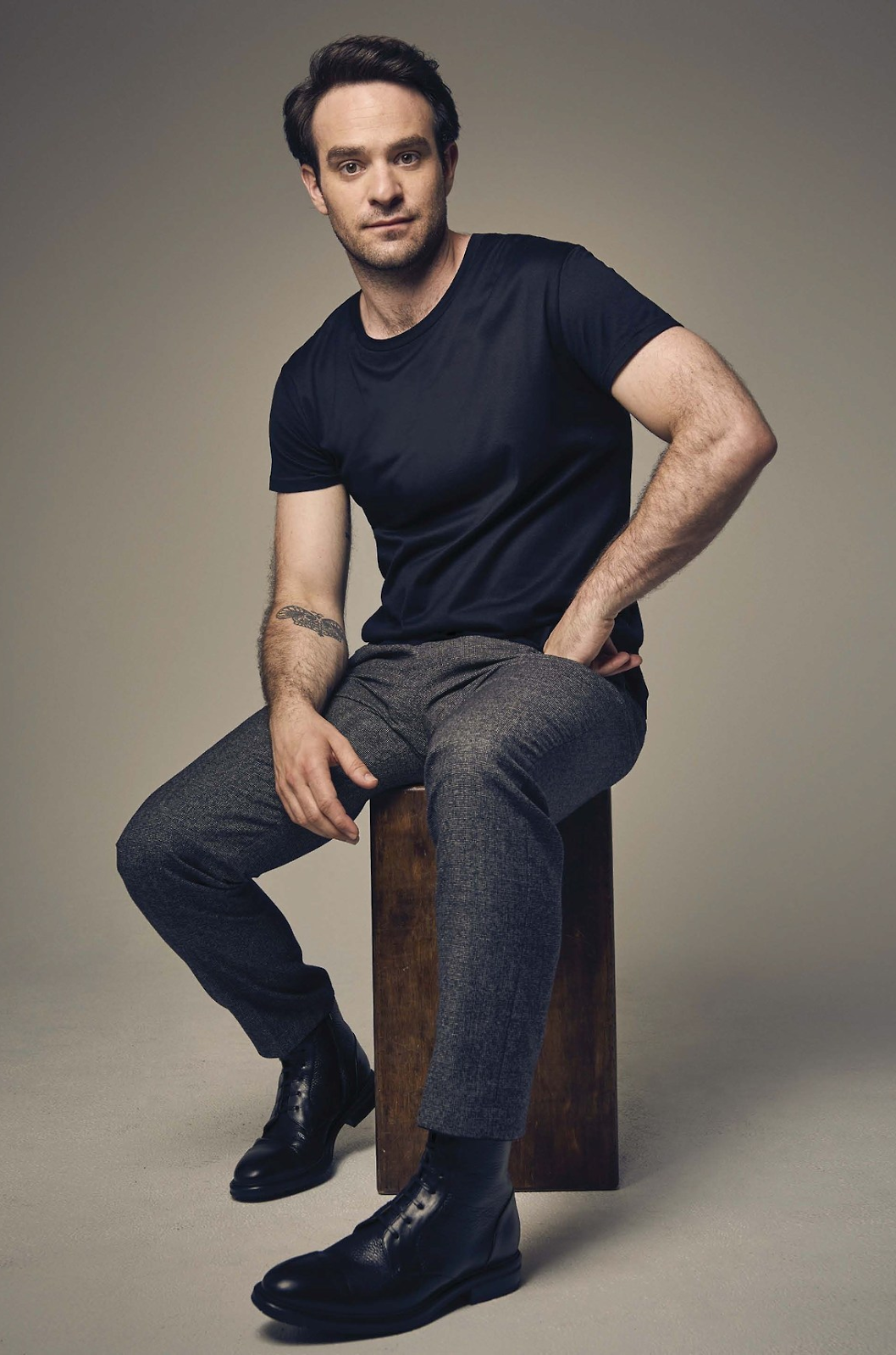my new plaid pants: Charlie Cox Gets Stripped