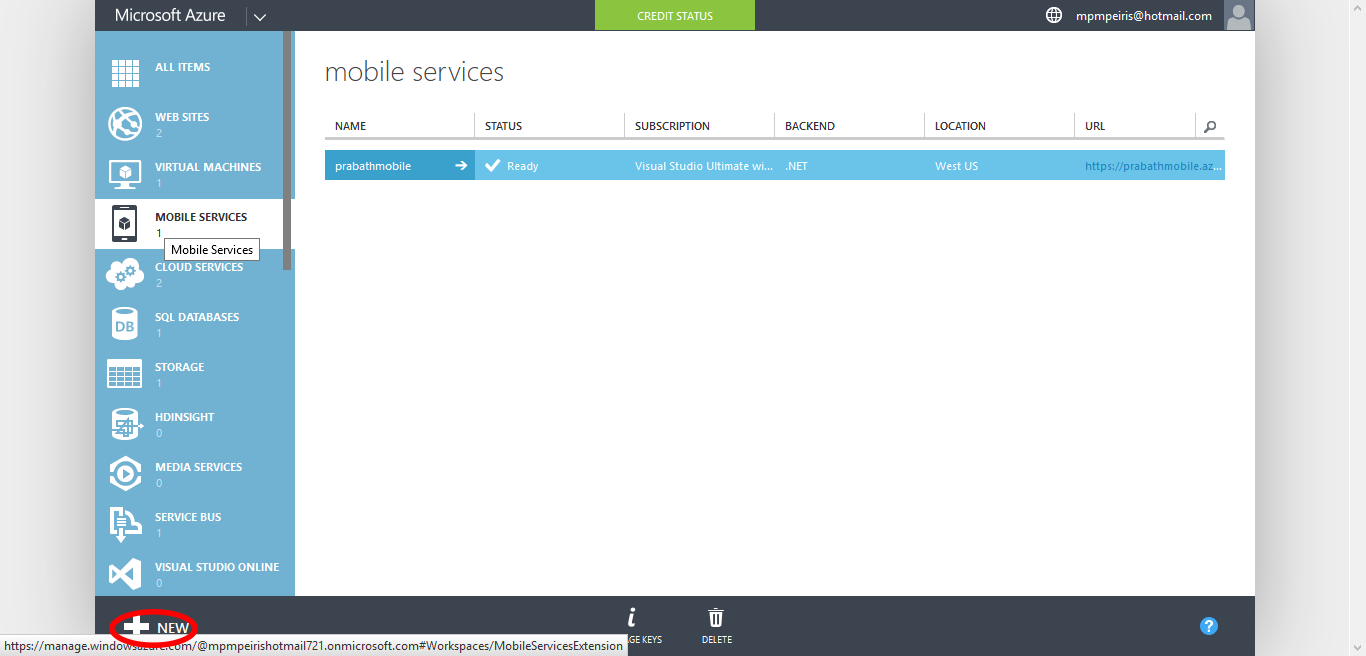 Azure Mobile Services ( Start to build) ~ Prabath's Tech Blog