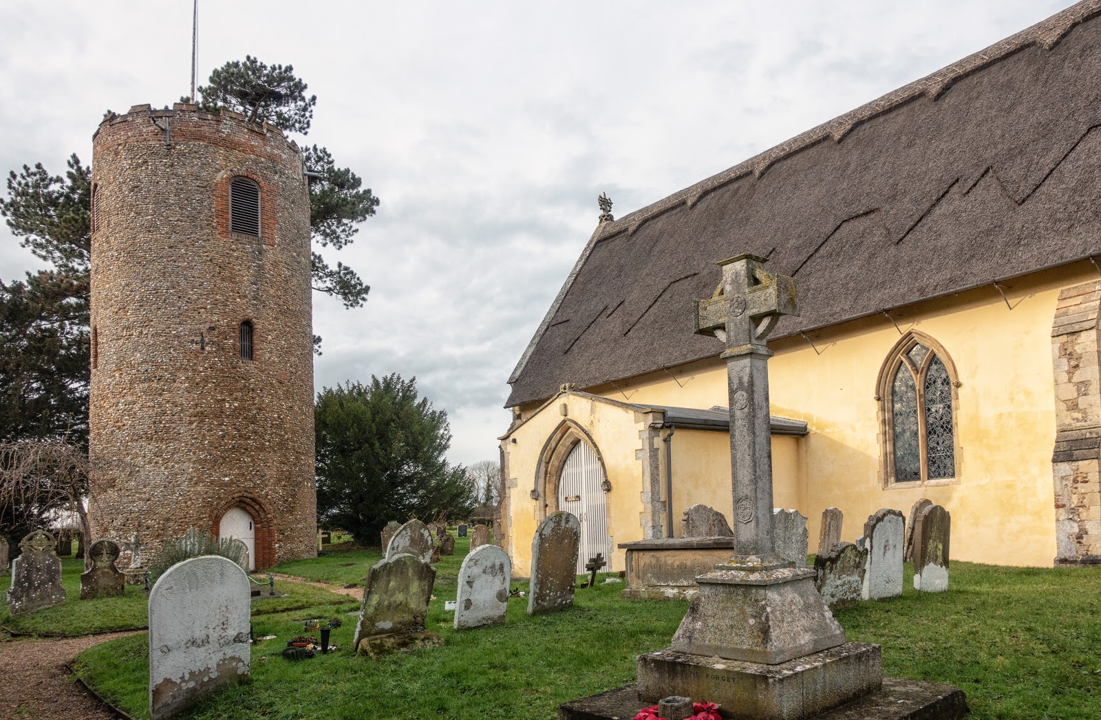 Bramfield church with its detached tower