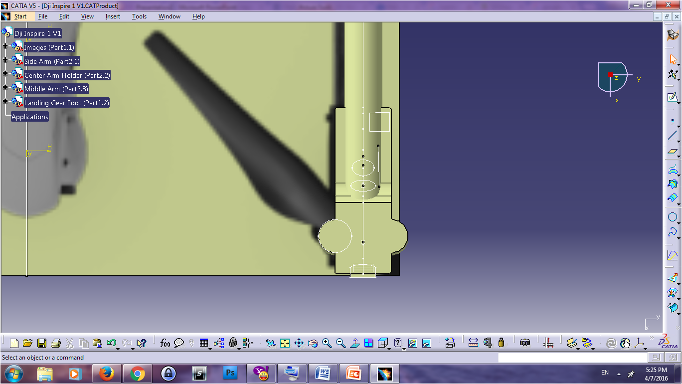 my catia V5: Dji Inspire V1 by CATIA V5 (wireframe and Surface Modeling ...