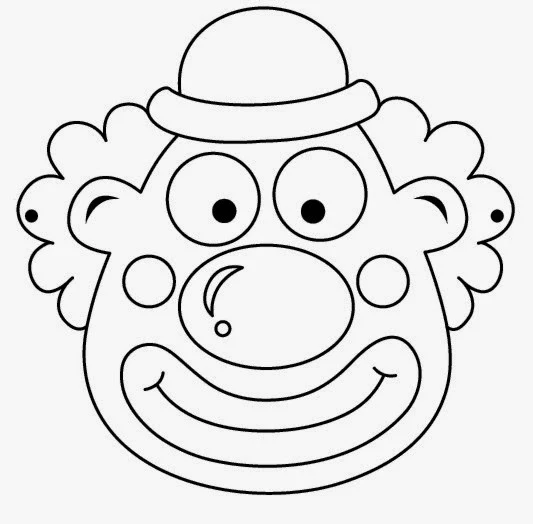 Clowns Free Printable Coloring Masks or Templates. - Oh My Fiesta! in ...