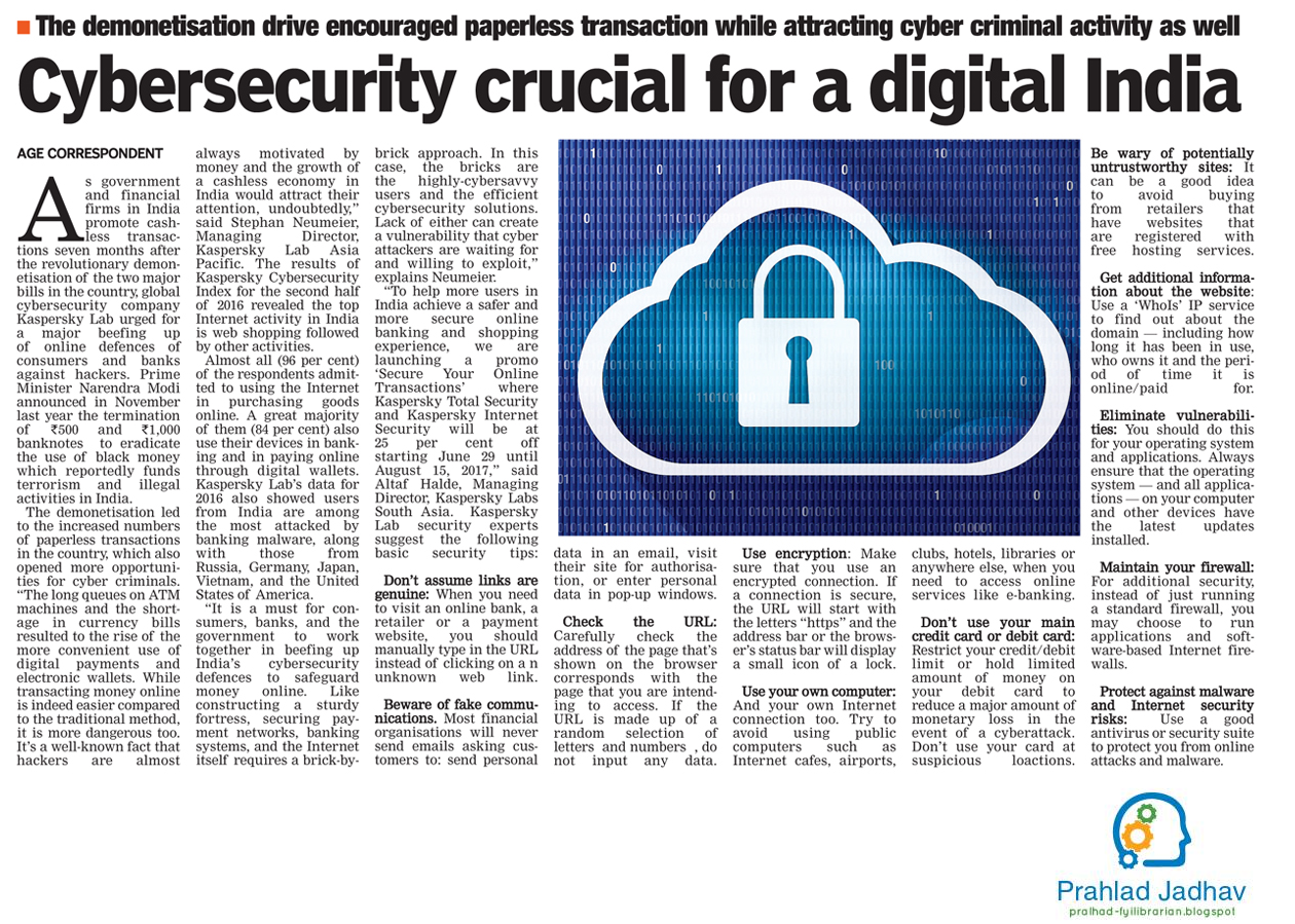 FYI@Librarian: Cyber-security crucial for a Digital India