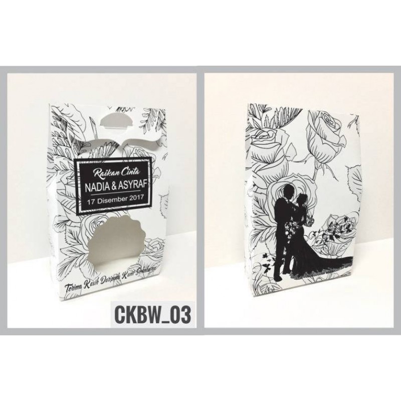 Wedding Stuff Malaysia: Cookies Box (Cetakan Hitam Putih)