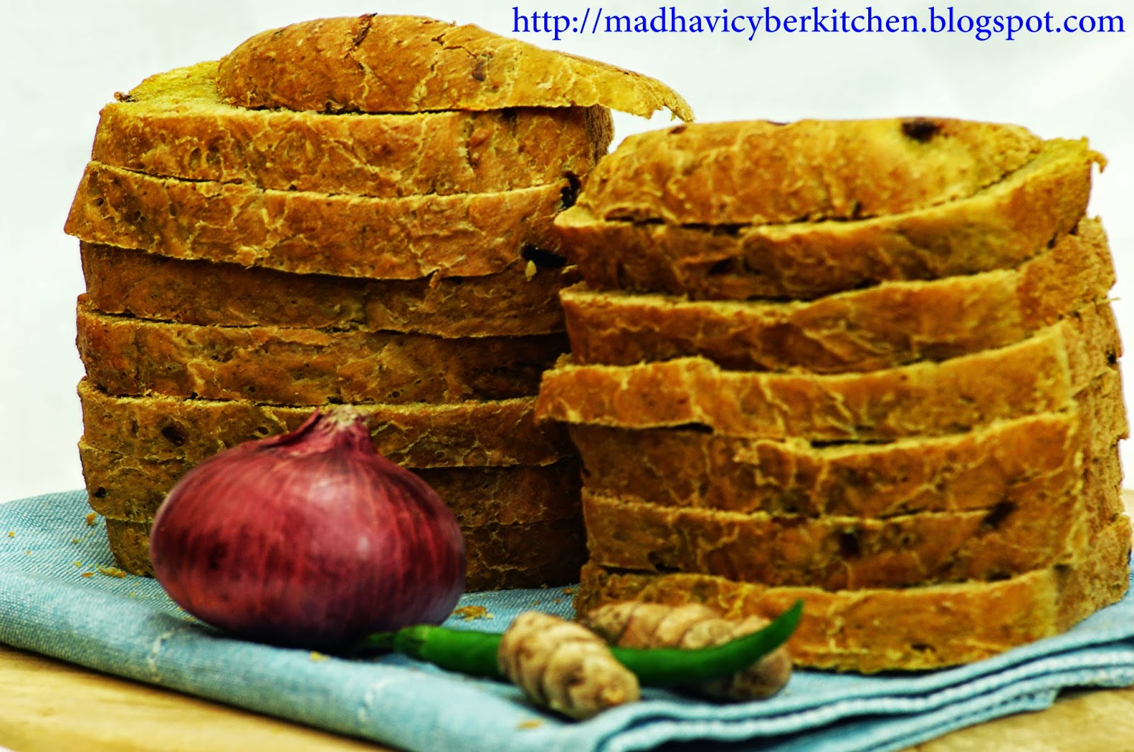 Madhavi's Cyber Kitchen: Turmeric Onion Bread