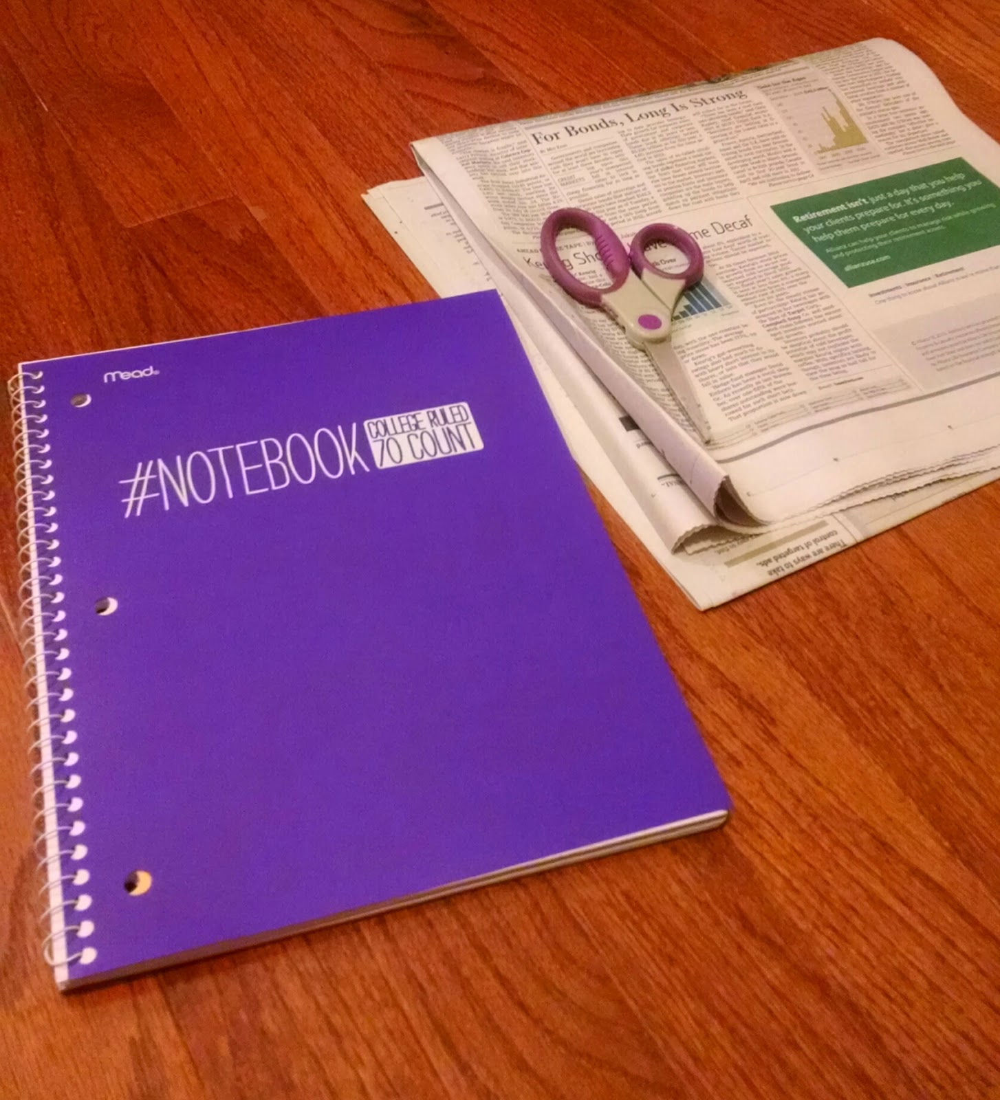 Glue and You: DIY School Supplies #5: Newspaper Chevron Notebook/Binder ...