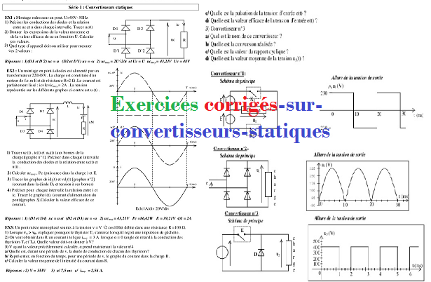 Exercices corrigés-sur-convertisseurs-statiques - génie électronique