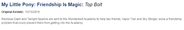 Equestria Daily - MLP Stuff!: Synopsis for Top Bolt Appears!