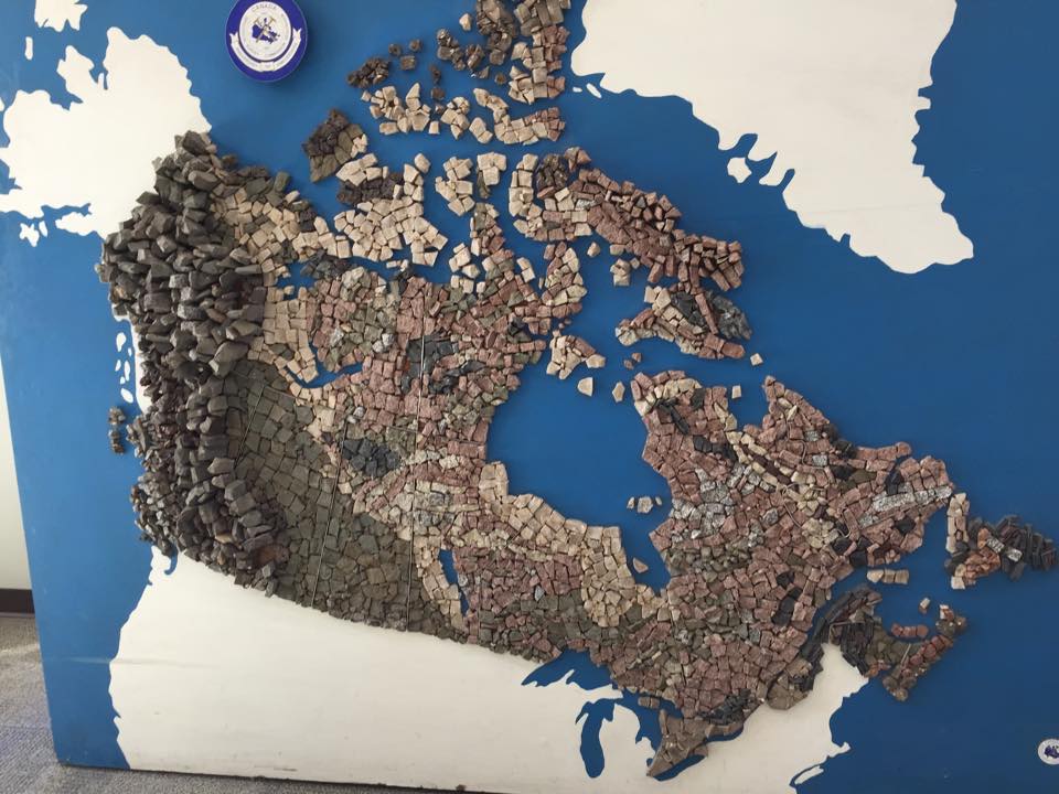 Geological map of Canada, made out of rocks taken from each region ...