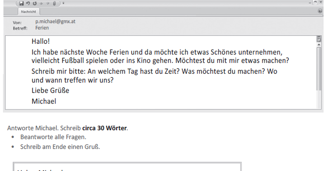 Die deutsche Sprache: ÖSD A1 SCHRIFTLICH (E-Mail)
