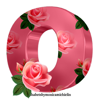 M. Michielin Alphabets: ALPHABET PINK FLORAL ROSES, ALFABETO FLORAL ROSAS