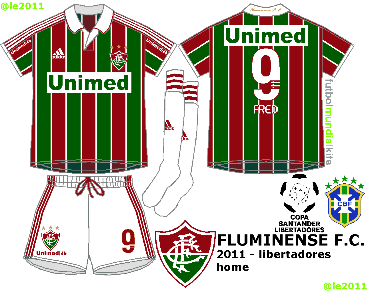 Fútbol Mundial Kits - Uruguay: Fluminense F. C. - 2011 (libertadores)