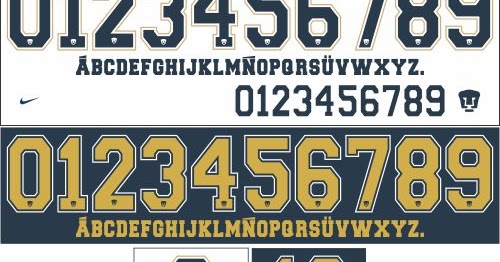 Pumas 2017-18 tipografía