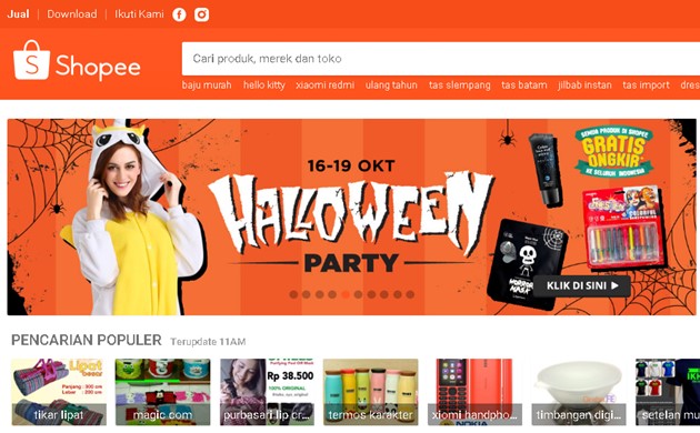 Promo Shopee Terbaru Muda Mudi dan Halloween Mulai 16 - 19 Oktober 2017 ...
