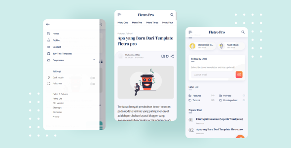 Free Fletro Blogger Template Full Version (AMP + Lite + Pro)
