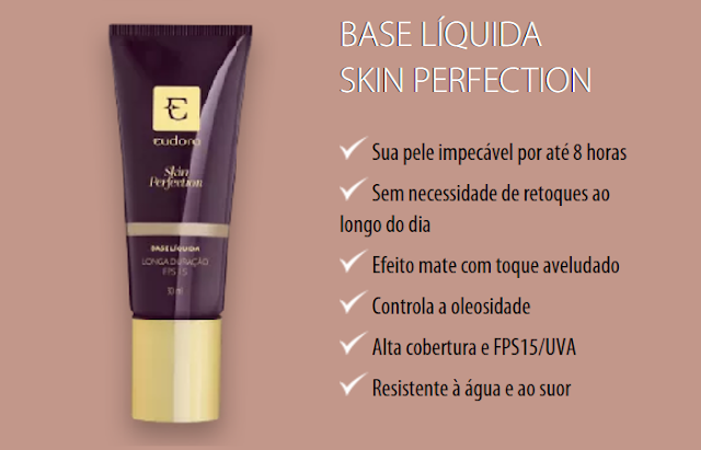 Eudora Skin Perfection Base Líquida Longa Duração FPS 15 ~ Eudora SM