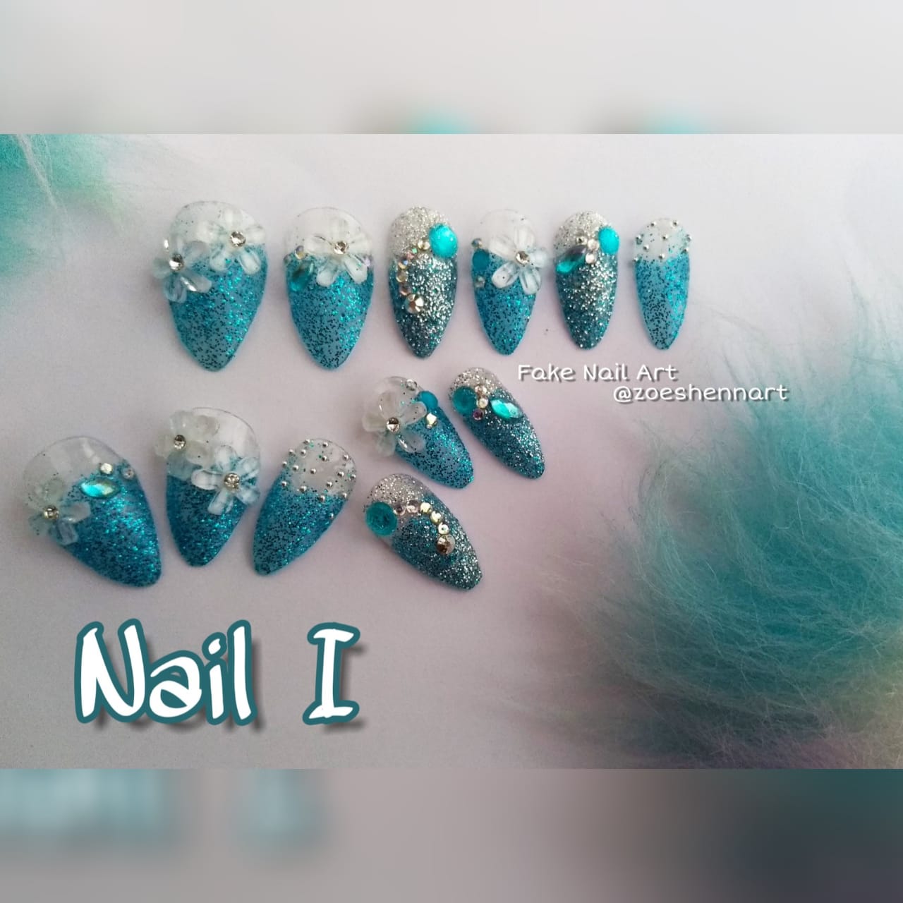 Fake nail art. Kuku palsu. Kuku palsu penganting. Fake nail art wedding ...