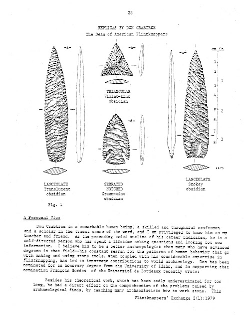 FLINTKNAPPING HALL OF FAME: DON CRABTREE, HALL OF FAME FLINTKNAPPER # 3