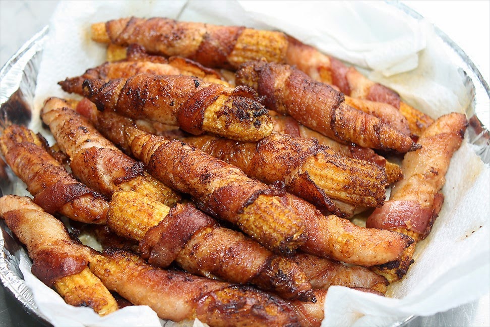 Cooking Gluten Free with Bea: Bacon Wrapped Mini Corn Cobs -Delectable