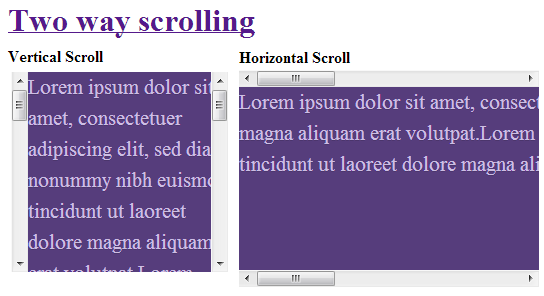 Two Way Scrolling In Single Div Jquery 2 Dotnet