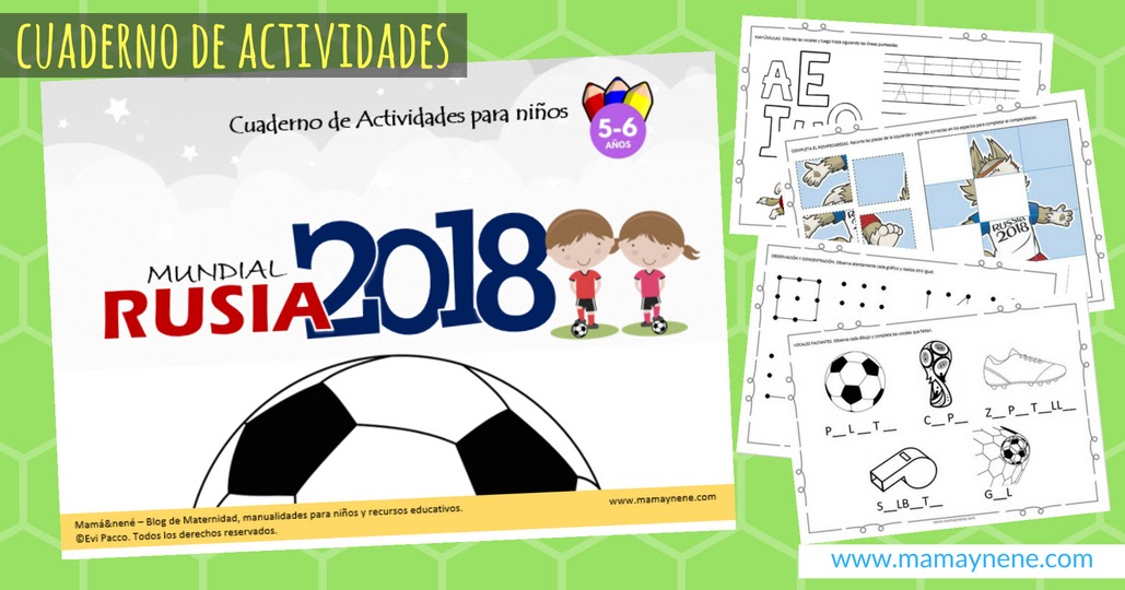 Cuaderno de Actividades para niños y niñas MUNDIAL RUSIA 2018 | Mamá y ...