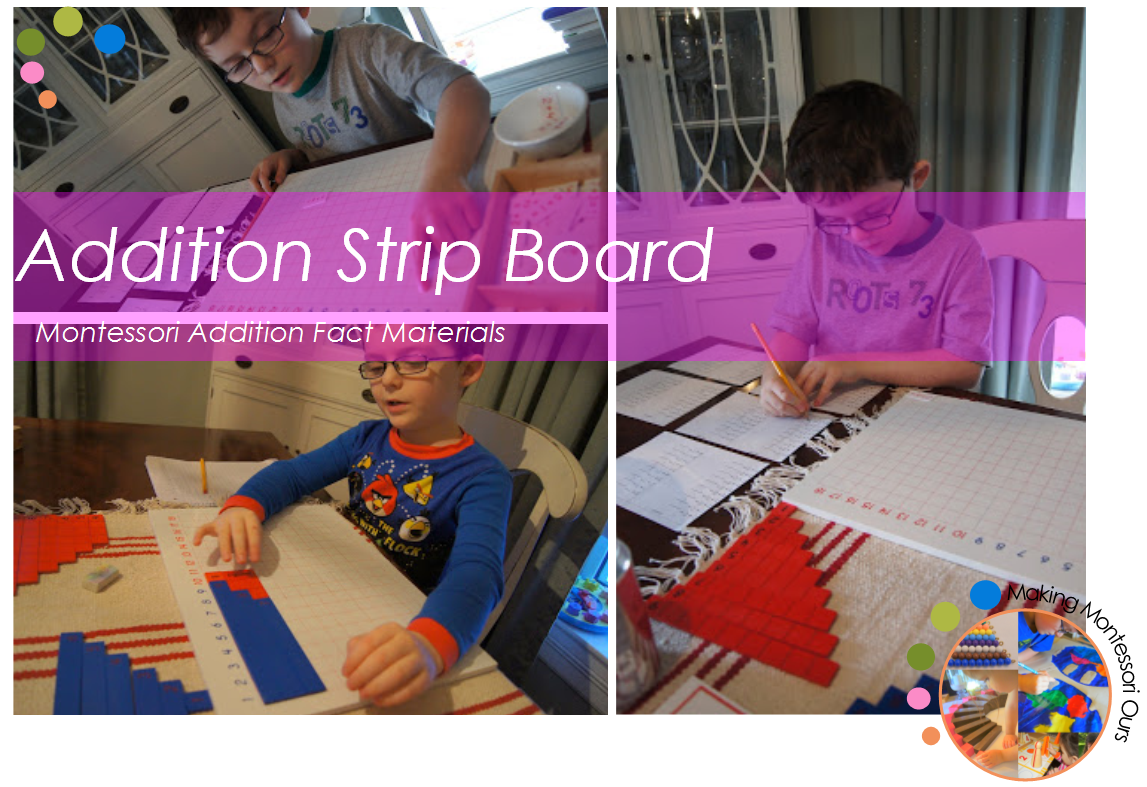 Addition Strip Board, Montessori Addition Fact Materials - "Making ...