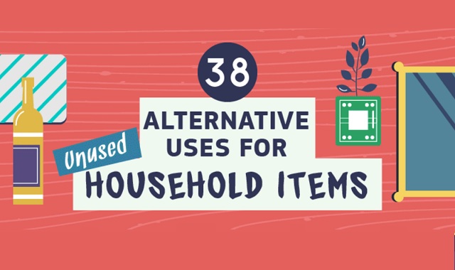 38 Alternative Uses for Unused Household Items #infographic - Visualistan