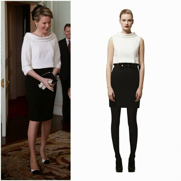 Queen Mathilde wore Natan Top and Skirt