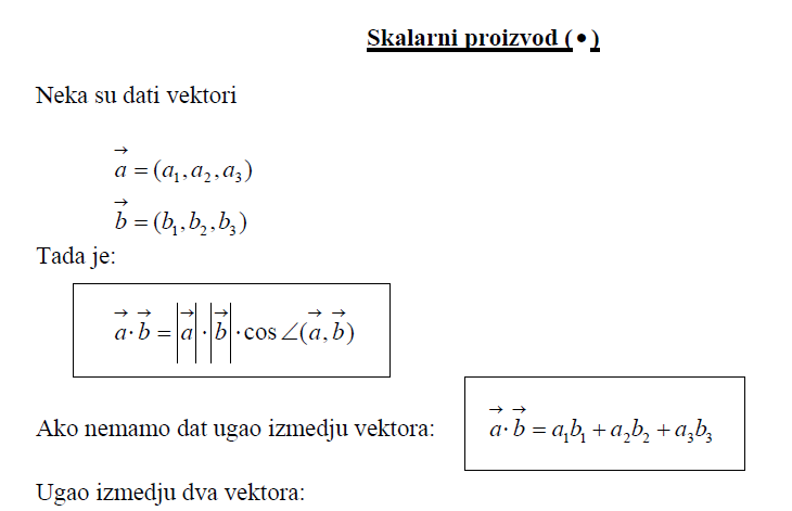 M A T E M A T I K A P N: VEKTORI, SKALARNI PROIZVOD VEKTORA